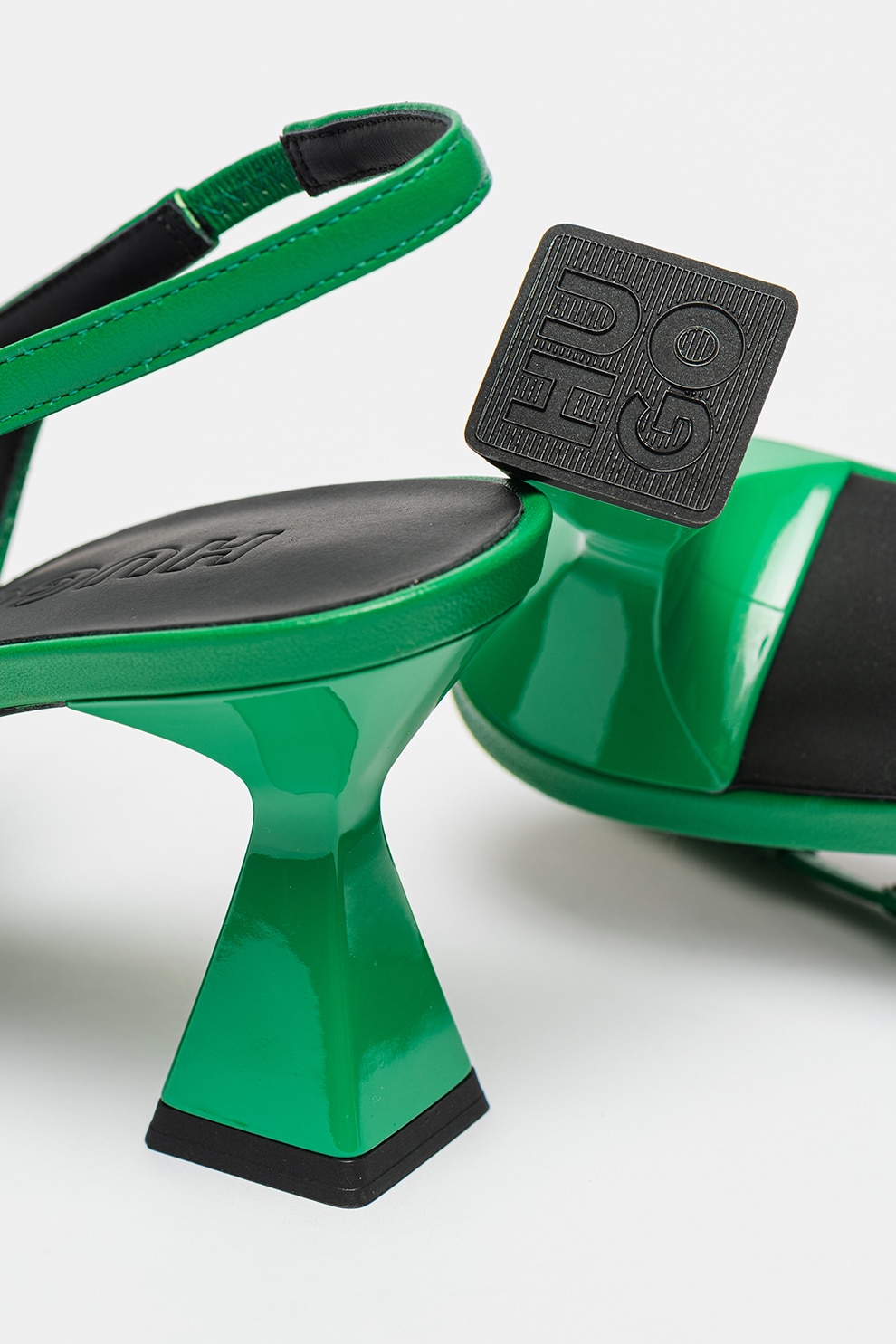 HUGO, Pantofi slingback din piele Rebecca, Verde, 36 - eMAG.ro