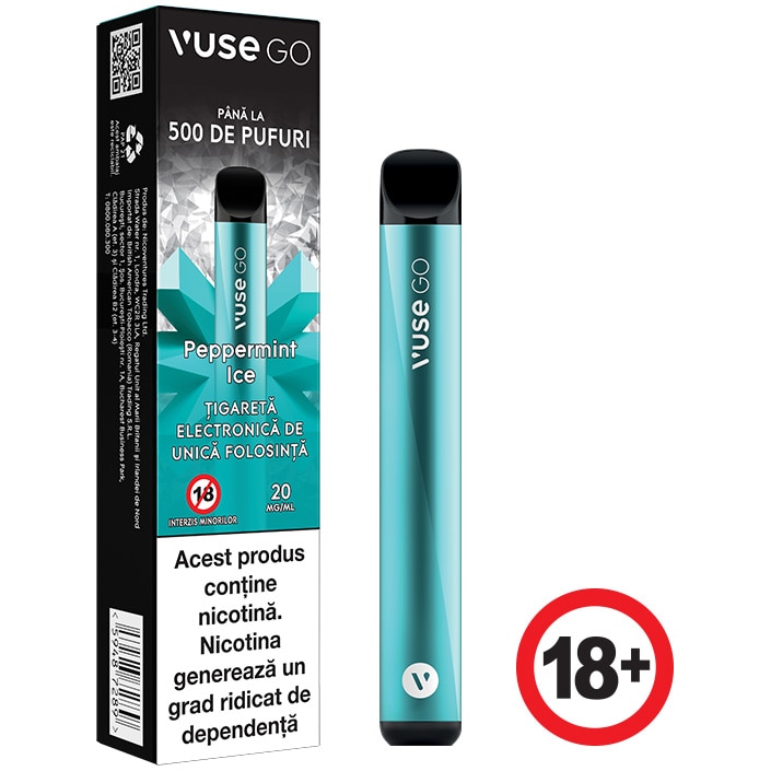 Vuse GO Peppermint Ice Elektromos Cigaretta, 20mg, 500 Puffs - eMAG.hu