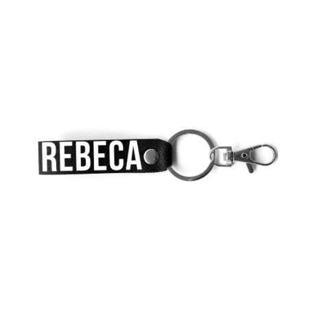 Breloc personalizat femei, BRELOCK, piele, 3 x 8 cm, print text cu nume ...