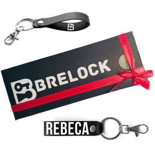 Breloc personalizat femei, BRELOCK, piele, 3 x 8 cm, print text cu nume ...