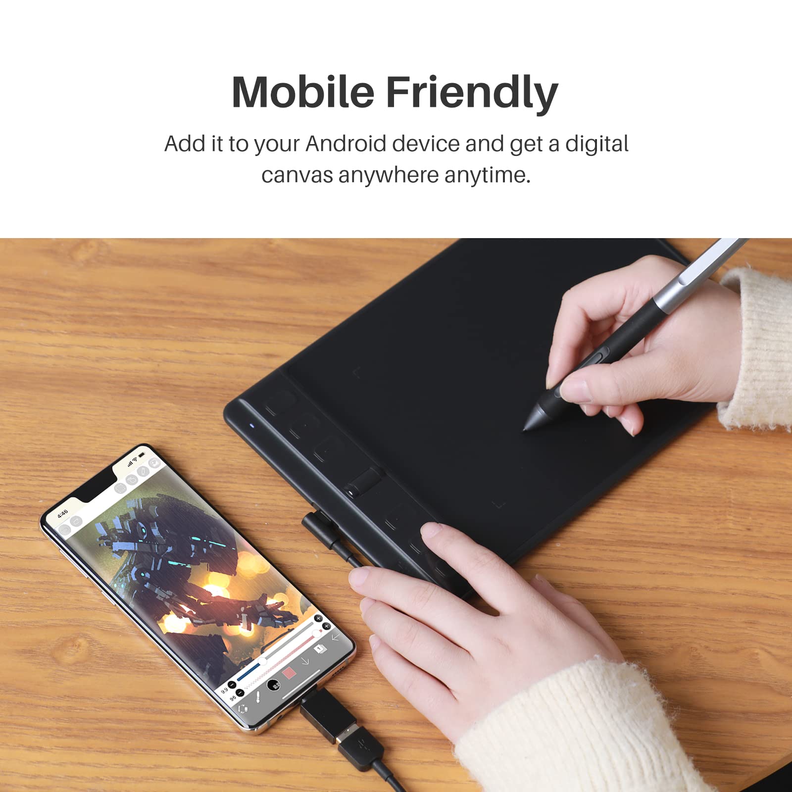 HUION Inspiroy 2 small görgetőkerékkel 6 testreszabott billentyűvel ...