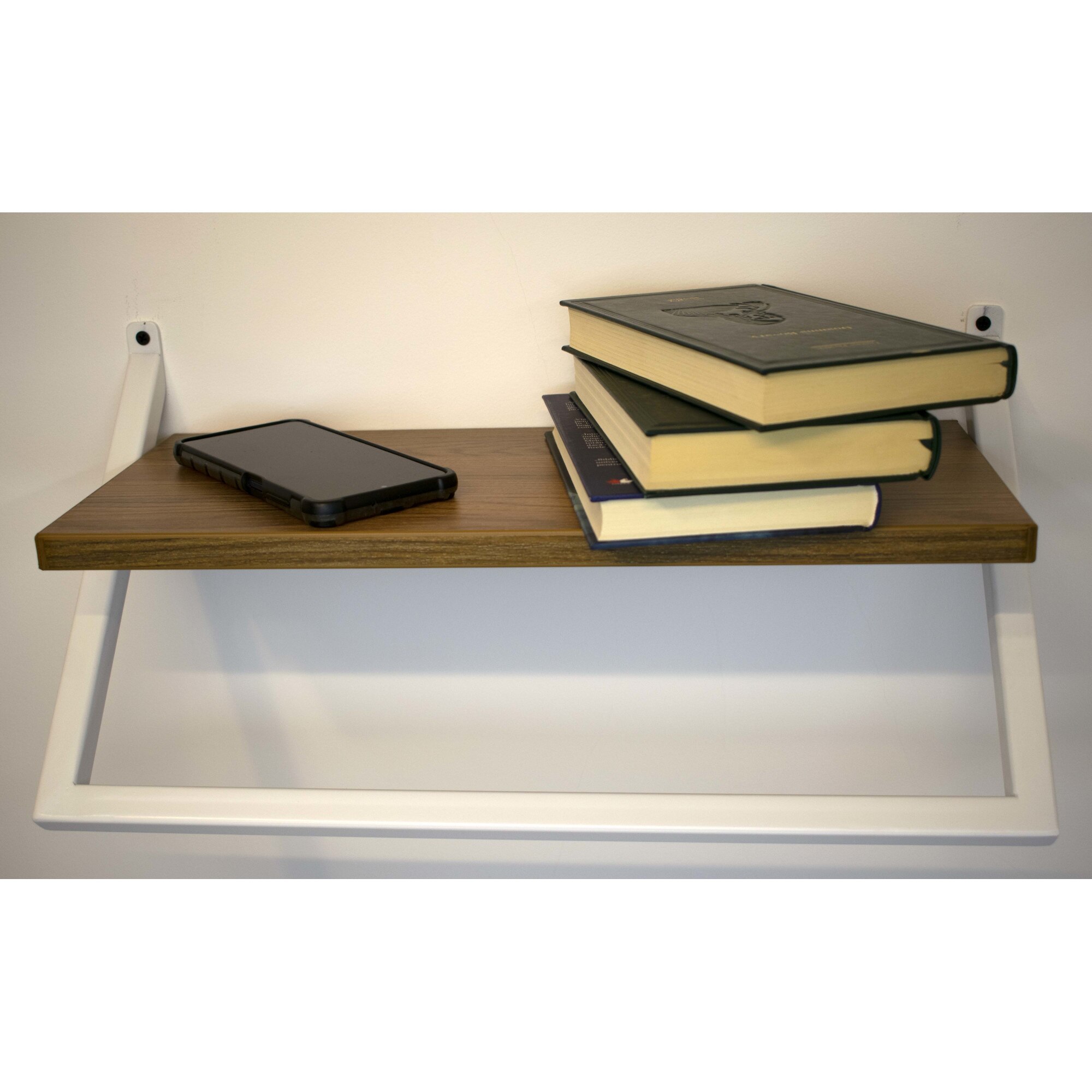 Raft metalic simplu cu polita din PAL, 50x20x24 cm, Alb/Ulm - eMAG.ro