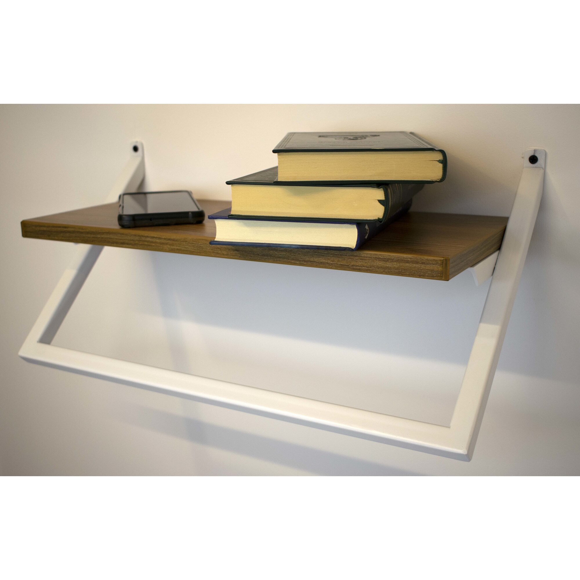 Raft metalic simplu cu polita din PAL, 50x20x24 cm, Alb/Ulm - eMAG.ro