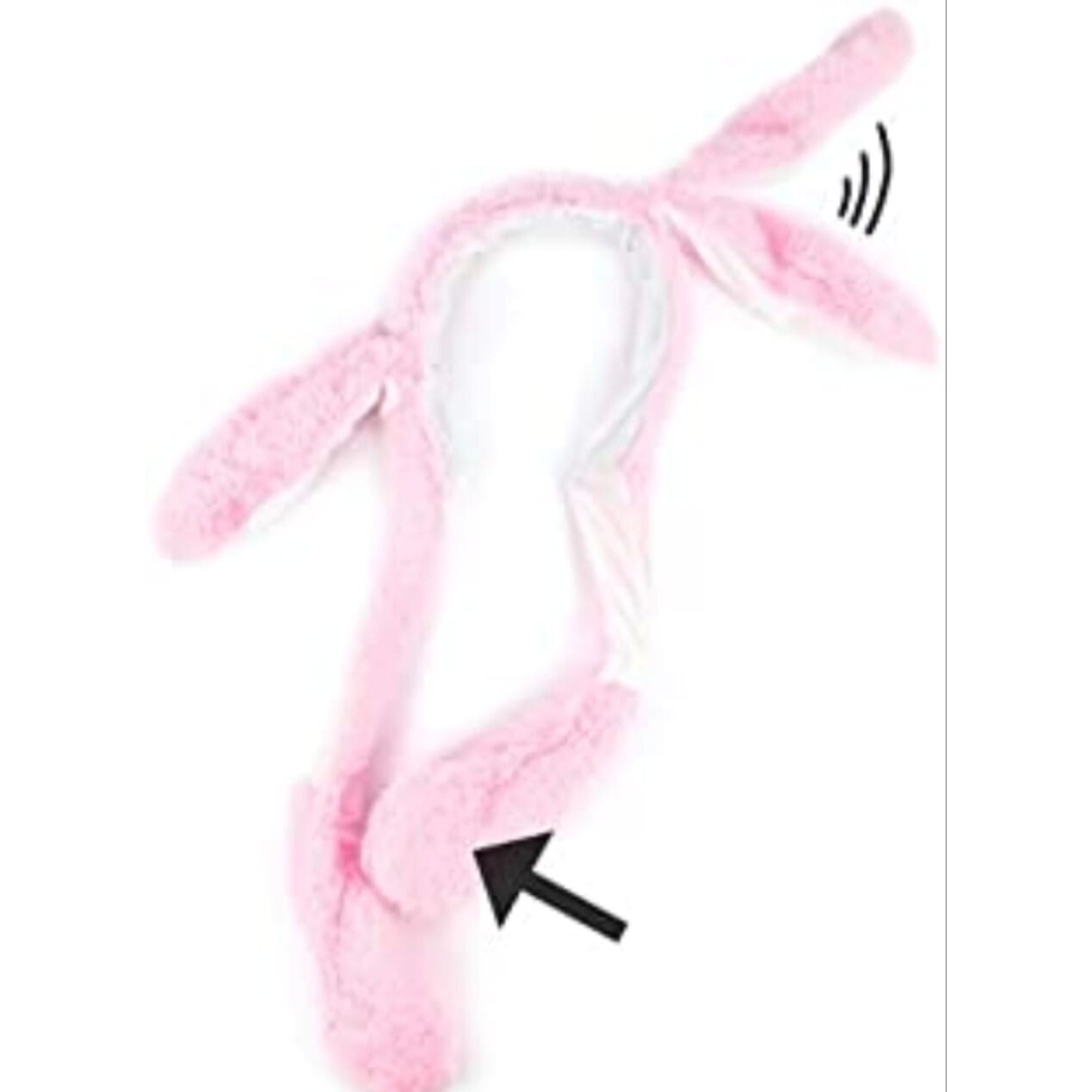 Bentita cu urechi de iepuras miscatoare, Plus pufos, 50x30cm, Roz - eMAG.ro