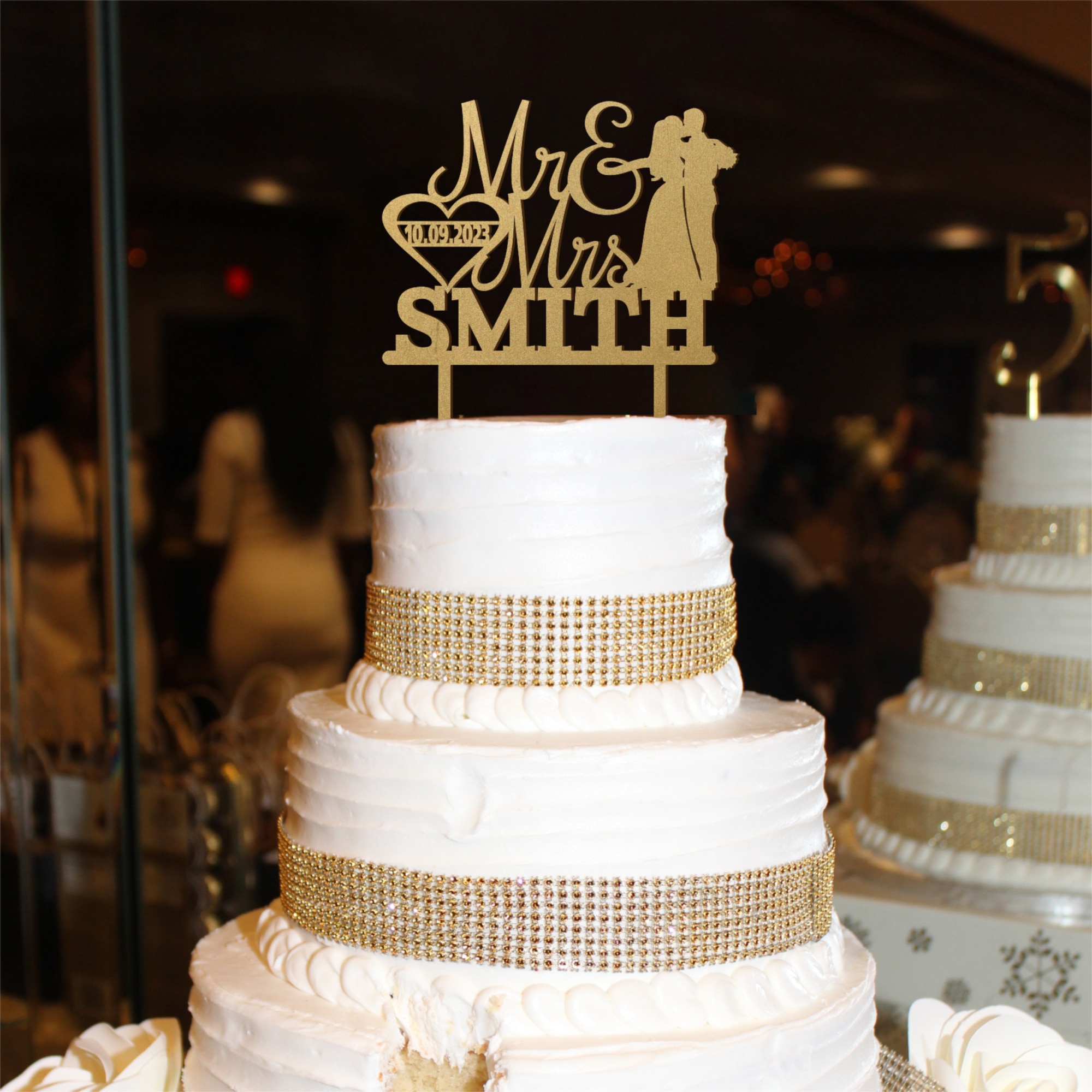 Topper tort Mr&Mrs personalizat cu nume si data nuntii, Inedit Print ...