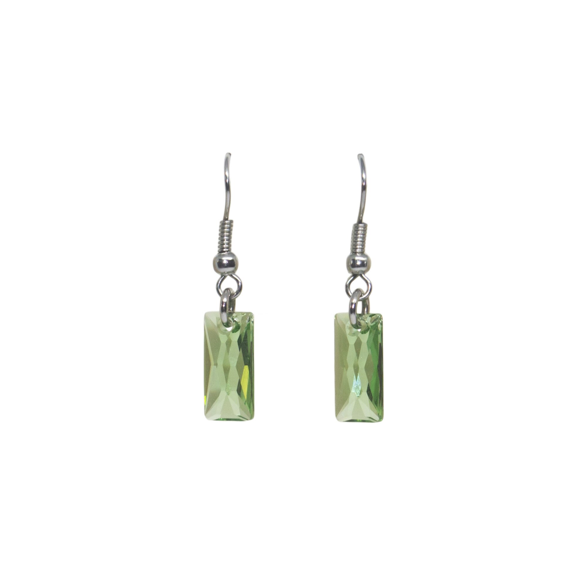 Cercei Queen Baguette Pendant Peridot 13.5 x 7 mm - eMAG.ro