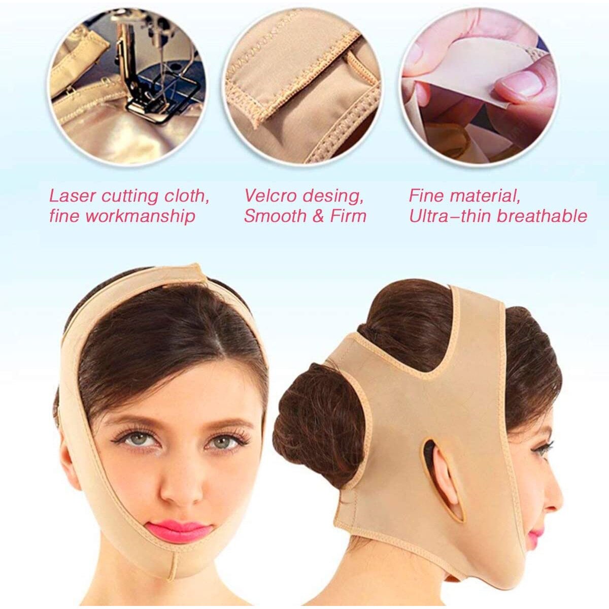 Cureaua de slabire pentru lifting facial, Lycra, Bej - eMAG.ro