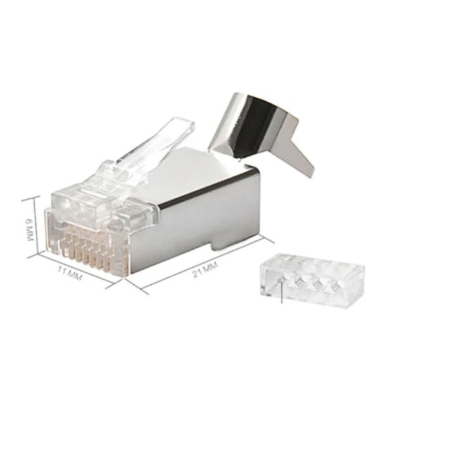 Set 30buc- Mufa RJ45 LanKATT ecranata pentru cabluri cat6/6a/7 cu fire ...