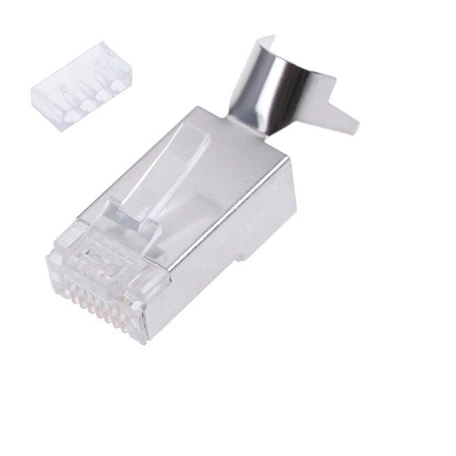 Set 50buc- Mufa RJ45 LanKATT ecranata pentru cabluri cat6/6a/7 cu fire ...