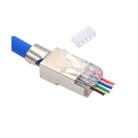 Set 30buc- Mufa RJ45 LanKATT ecranata pentru cabluri cat6/6a/7 cu fire ...