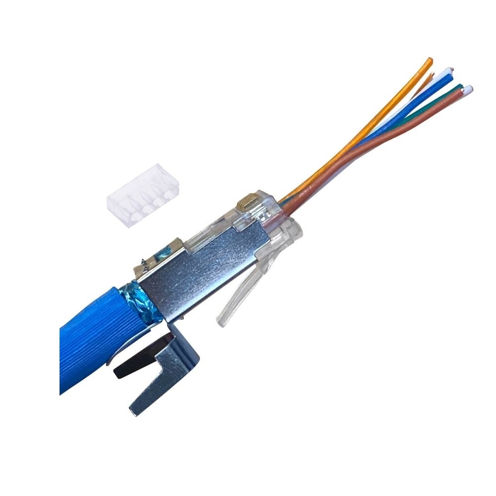 Set 50buc- Mufa RJ45 LanKATT ecranata pentru cabluri cat6/6a/7 cu fire ...