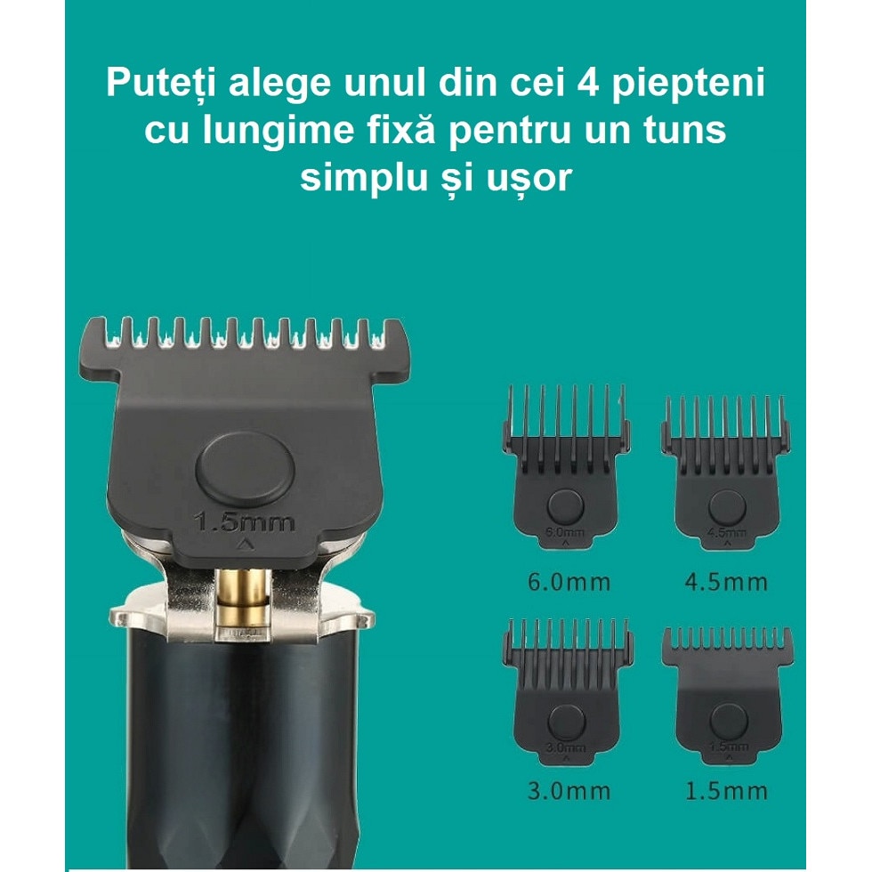 Set aparat de tuns profesional VGR, contur barba si corp, perie fade si ...