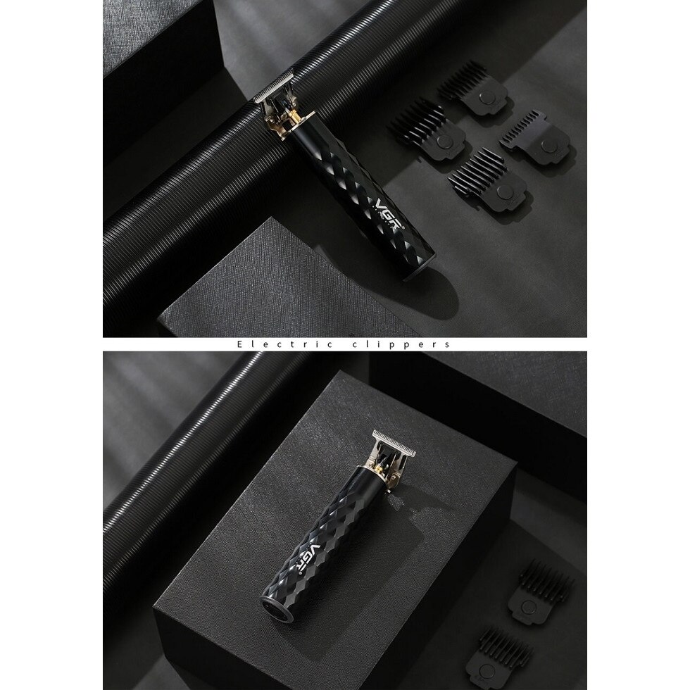 Set aparat de tuns profesional VGR, contur barba si corp, perie fade si ...
