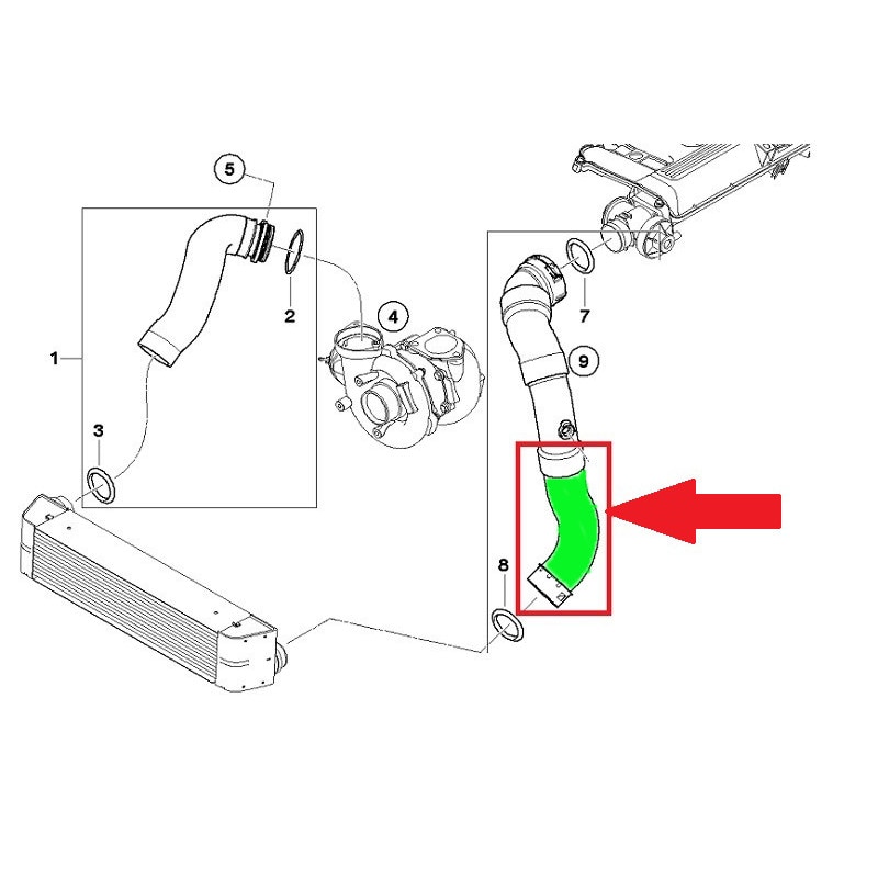 Маркуч за въздух на интеркулера Turborury BMW X3 E83 11613450222 ...