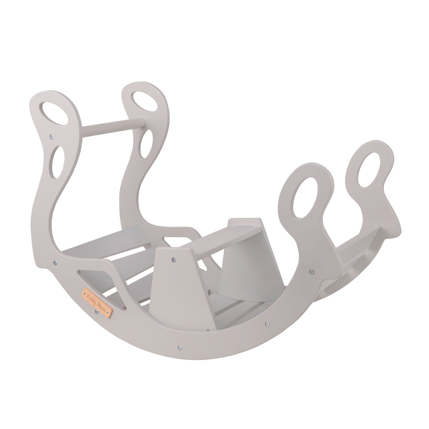 Balansoar copii, KiddyMoon, Lemn, 90.6 x 39 x 69 cm, Gri - eMAG.ro