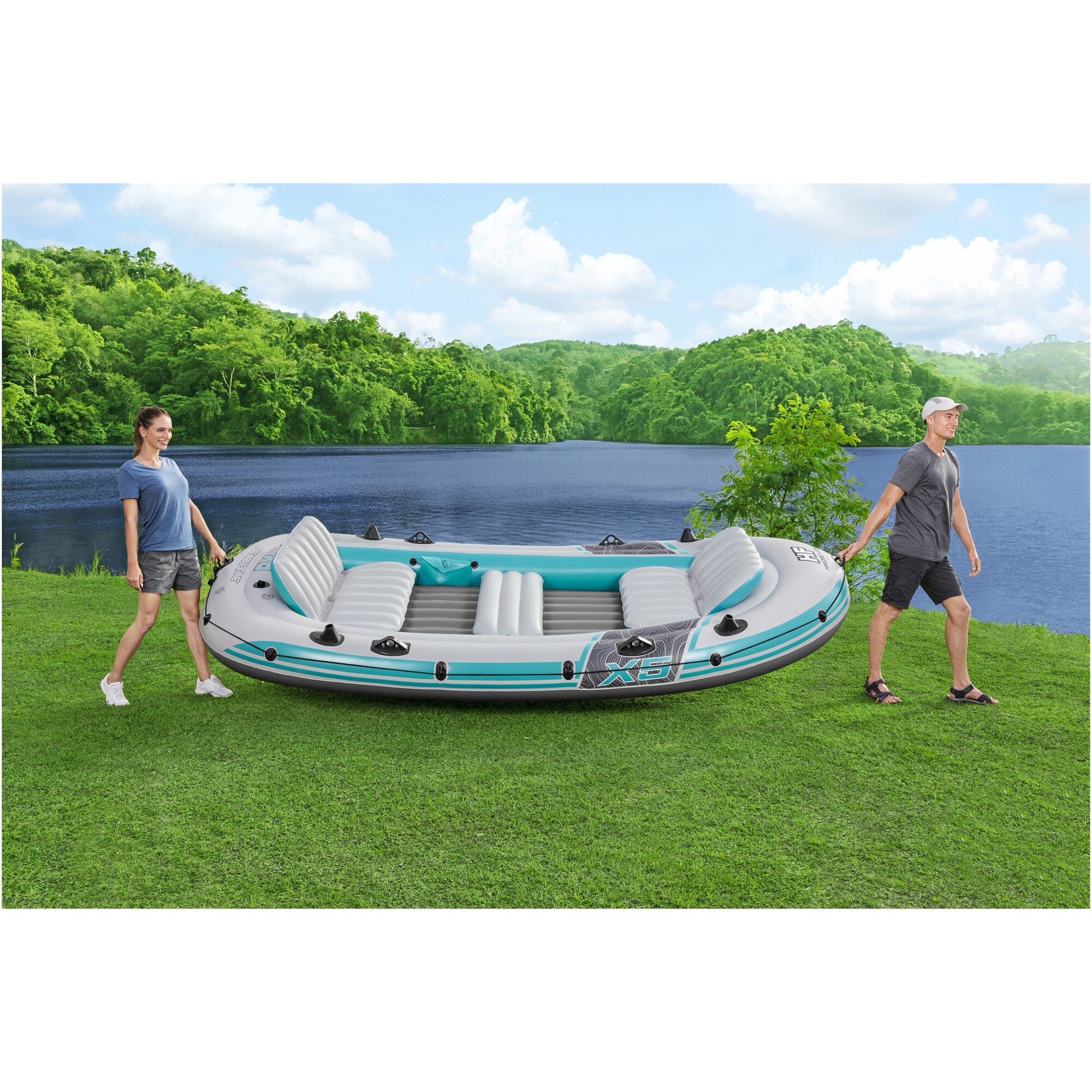 Set barca gonflabila Hydro-Force Adventure Elite X5 Raft, 364x166x45 cm ...