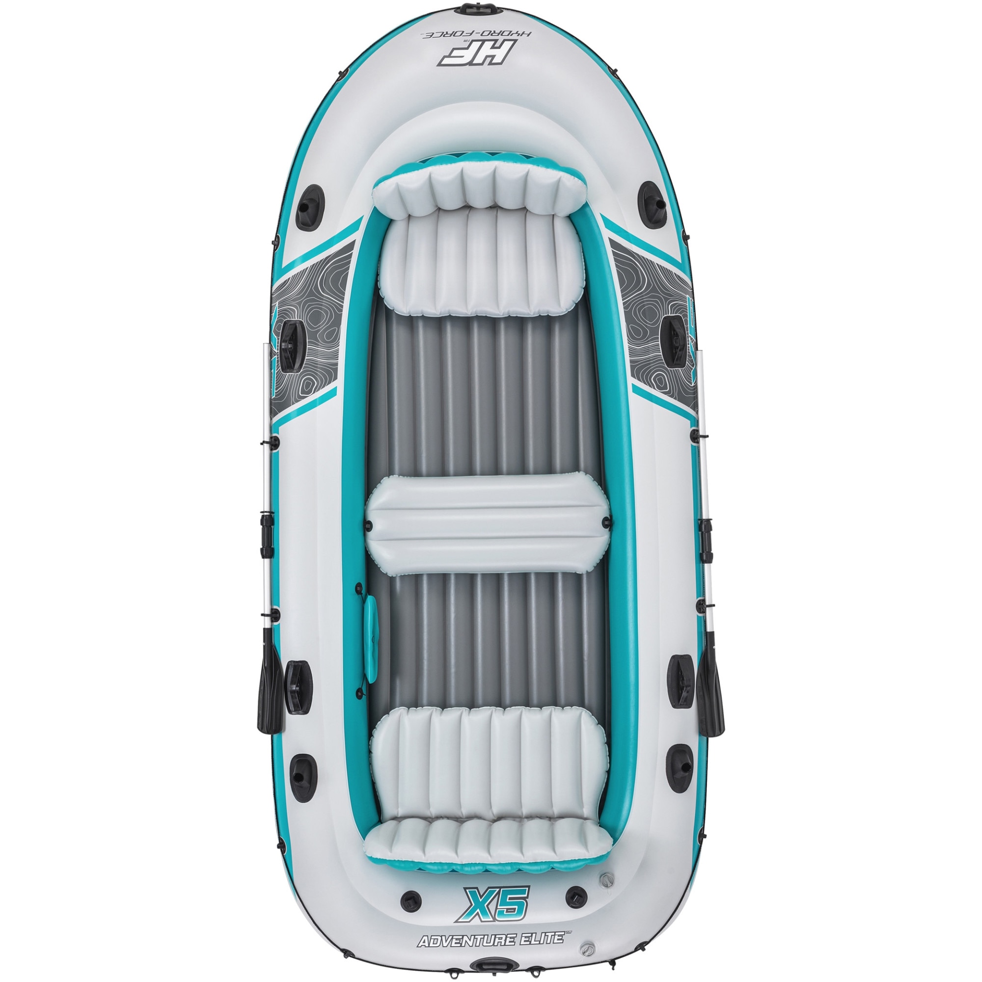 Set barca gonflabila Hydro-Force Adventure Elite X5 Raft, 364x166x45 cm ...