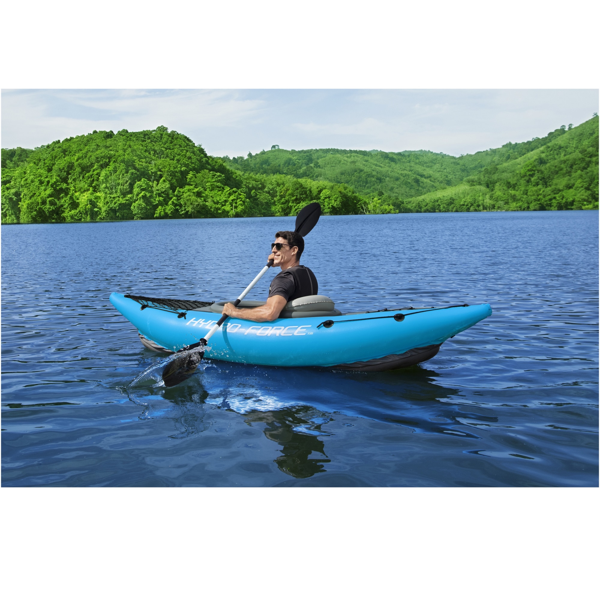 Caiac 1 persoana Hydro-Force Cove Champion X1, 275x81 cm, 1 padela, 1 ...