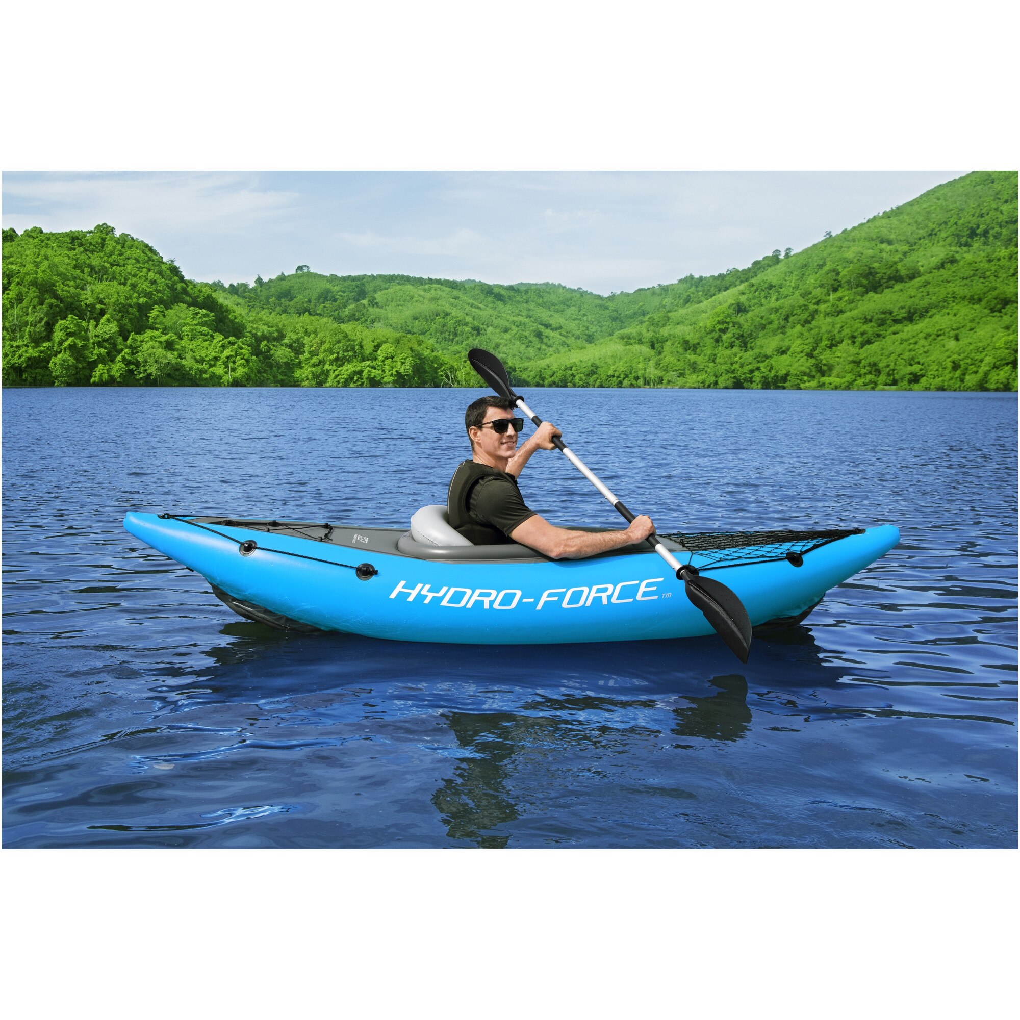 Caiac 1 persoana Hydro-Force Cove Champion X1, 275x81 cm, 1 padela, 1 ...