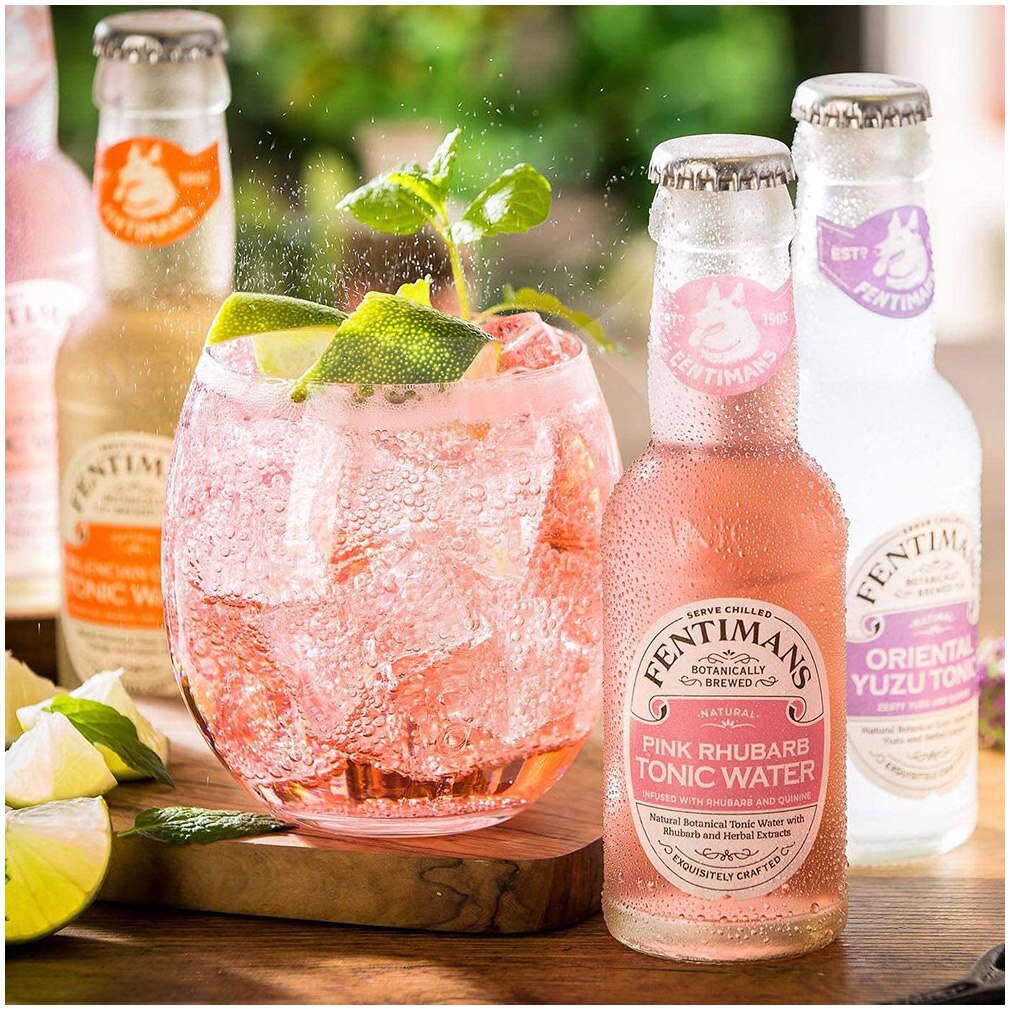 Apa tonica Fentimans Pink Rhubarb 4 x 200 ml - eMAG.ro