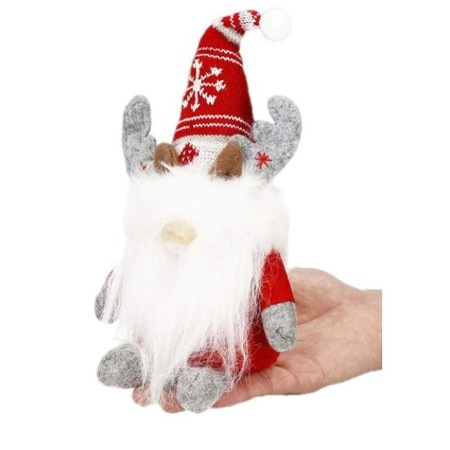 Figurina spiridus de Craciun, Material textil, 27 cm, Multicolor - eMAG.ro