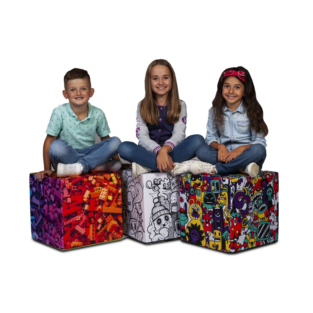 Puf taburet Ecopuf Kostka Dg49, cub multifunctional 40x40x40 cm ...