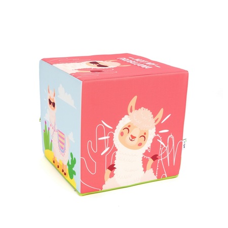 Taburet puf Kostka Dg76, Ecopuf, Poliester/Polistiren, Forma cub, 40 x ...