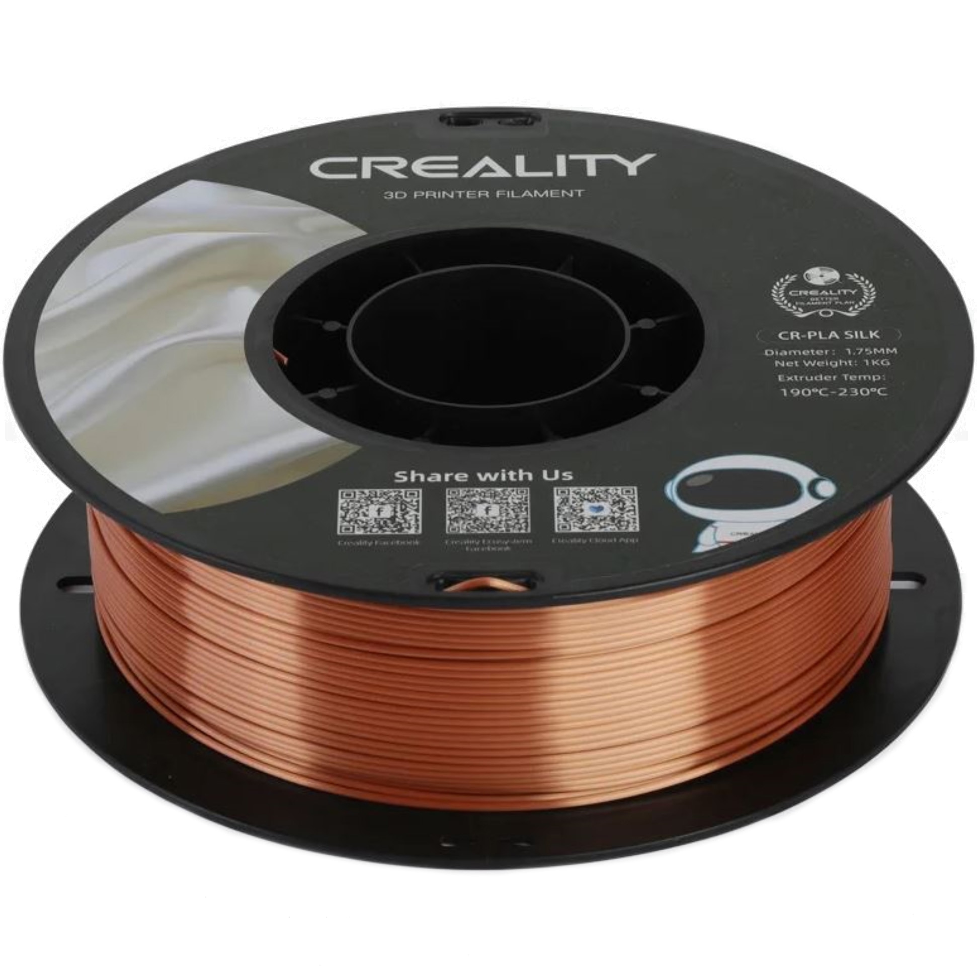 Филамент Creality CR-SILK, 1 кг, 1.75 мм, Red Copper - eMAG.bg