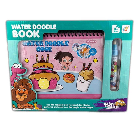 Carte de colorat cu apa, reutilizabila, stilou magic, Happy Birthday ...