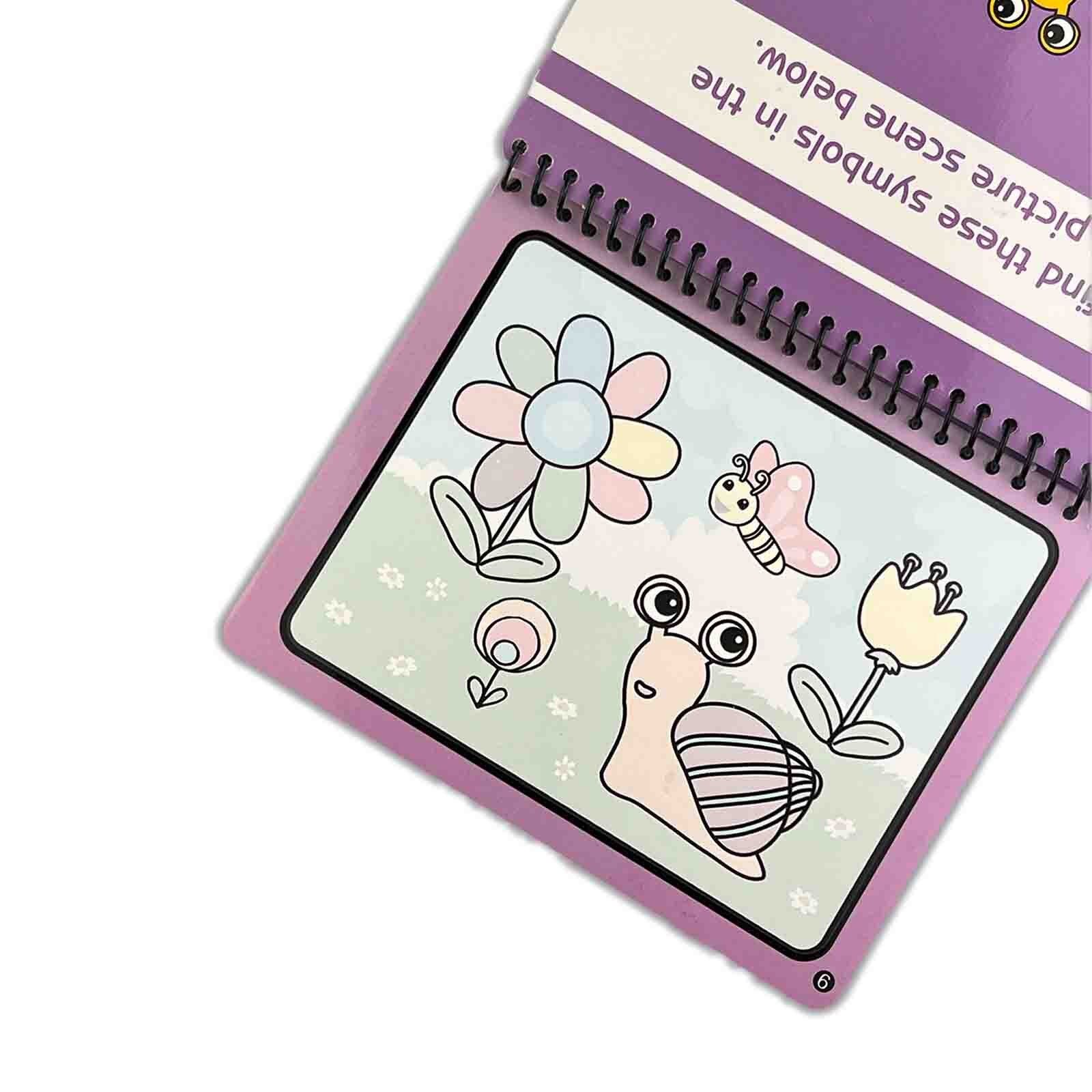 Carte de colorat cu apa, reutilizabila, pix magic, Insecte - eMAG.ro