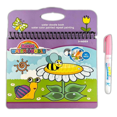 Carte de colorat cu apa, reutilizabila, pix magic, Insecte - eMAG.ro