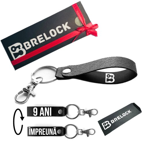 Breloc aniversar, BRELOCK, piele, 3 x 8 cm, print cu mesaj personalizat ...