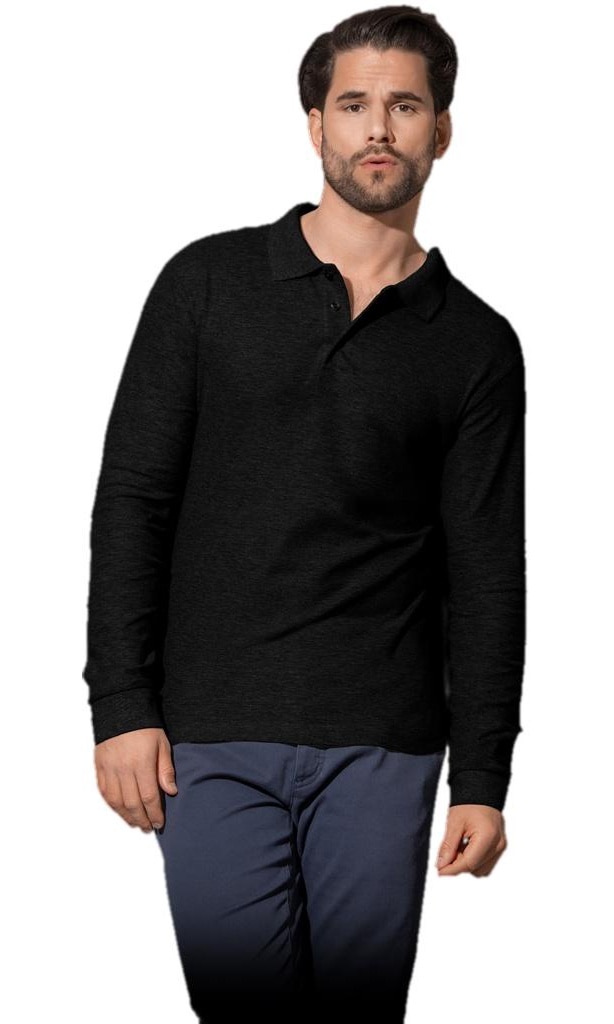 Bluza polo barbati, Bumbac, Negru, XL - eMAG.ro