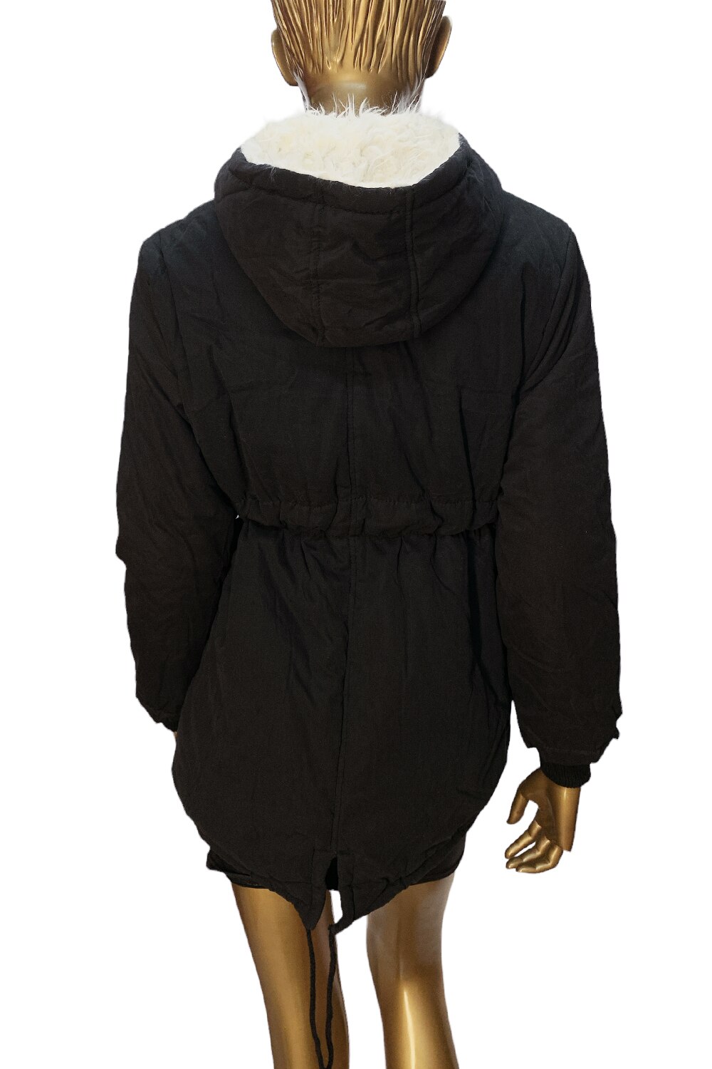 Parka de iarna pentru femei, JUP, Poliester, gluga din blana ...