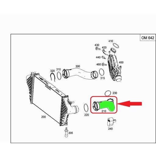 Furtun aer intercooler, Turborury, Mercedes-Benz Clasa GL Clasa M ...