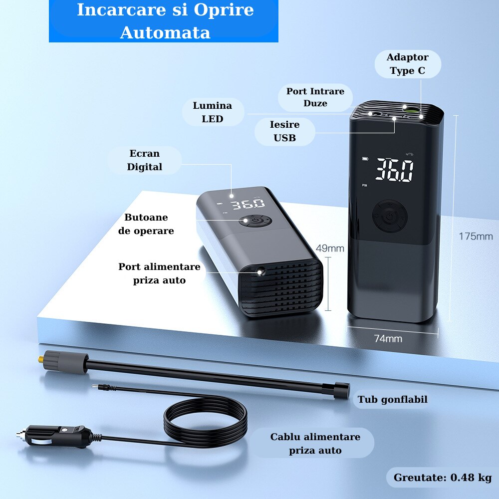 Pompa Aer Multifunctionala Electrica Inteligenta VITTALIST, Accesorii ...