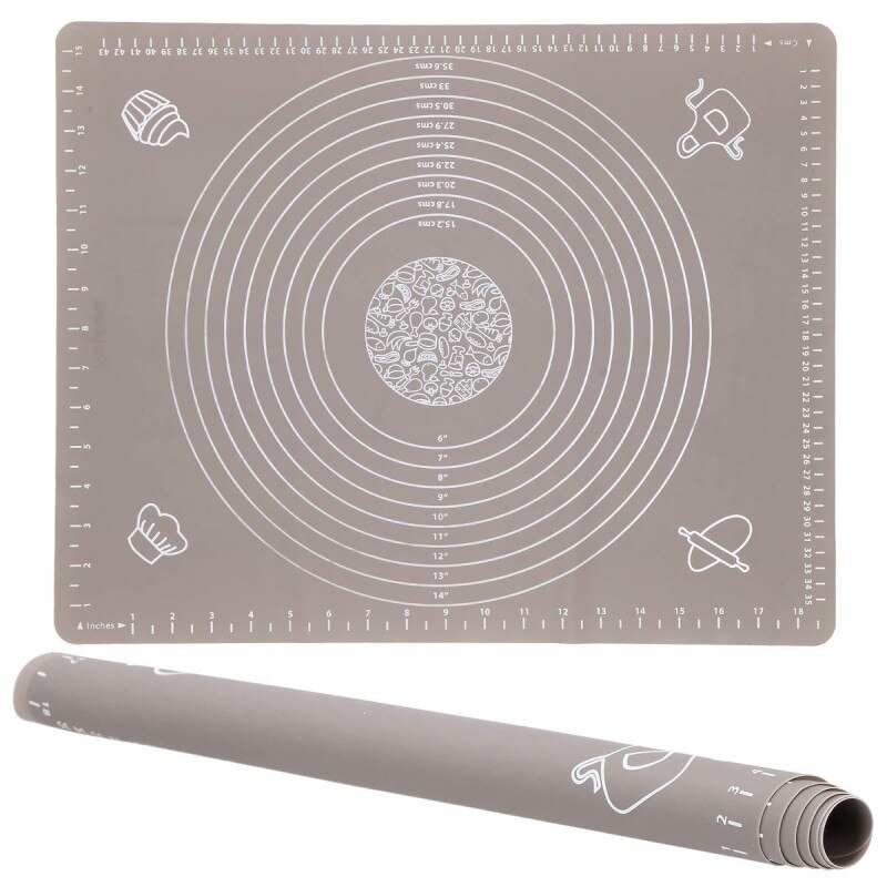 Plansa aluat, Silicon, 50 x 40 cm, Gri - eMAG.ro