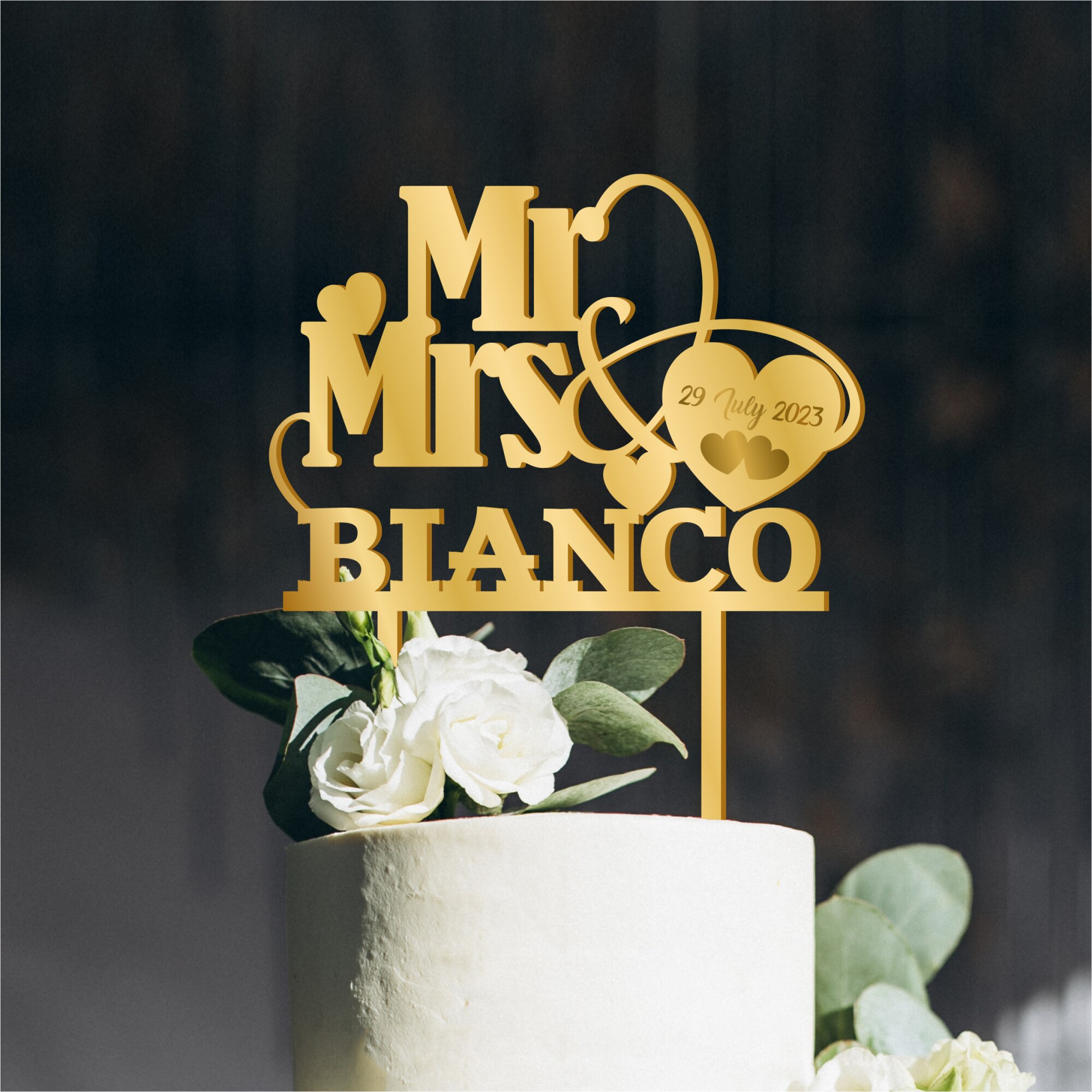 Topper tort Mr&Mrs personalizat cu nume, data nuntii gravata, Inedit ...