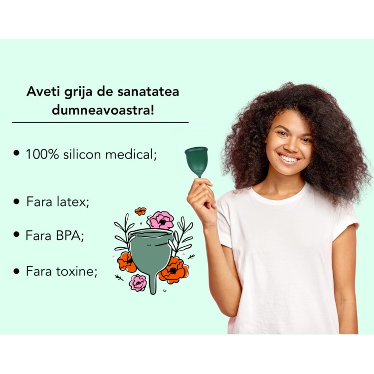 Cupa menstruala din silicon medical biocompatibil Merkie ...