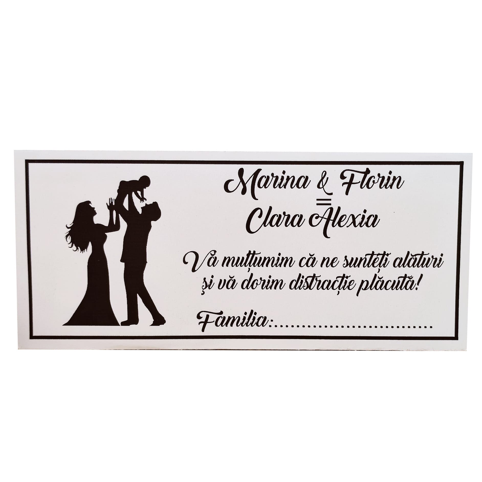 Plic bani nunta si botez, set 10 buc, text personalizat, 21x9 cm ...