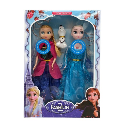 Set 2 papusi muzicale Frozen, Ana, Elsa si Olaf, cu accesorii, 28 cm ...