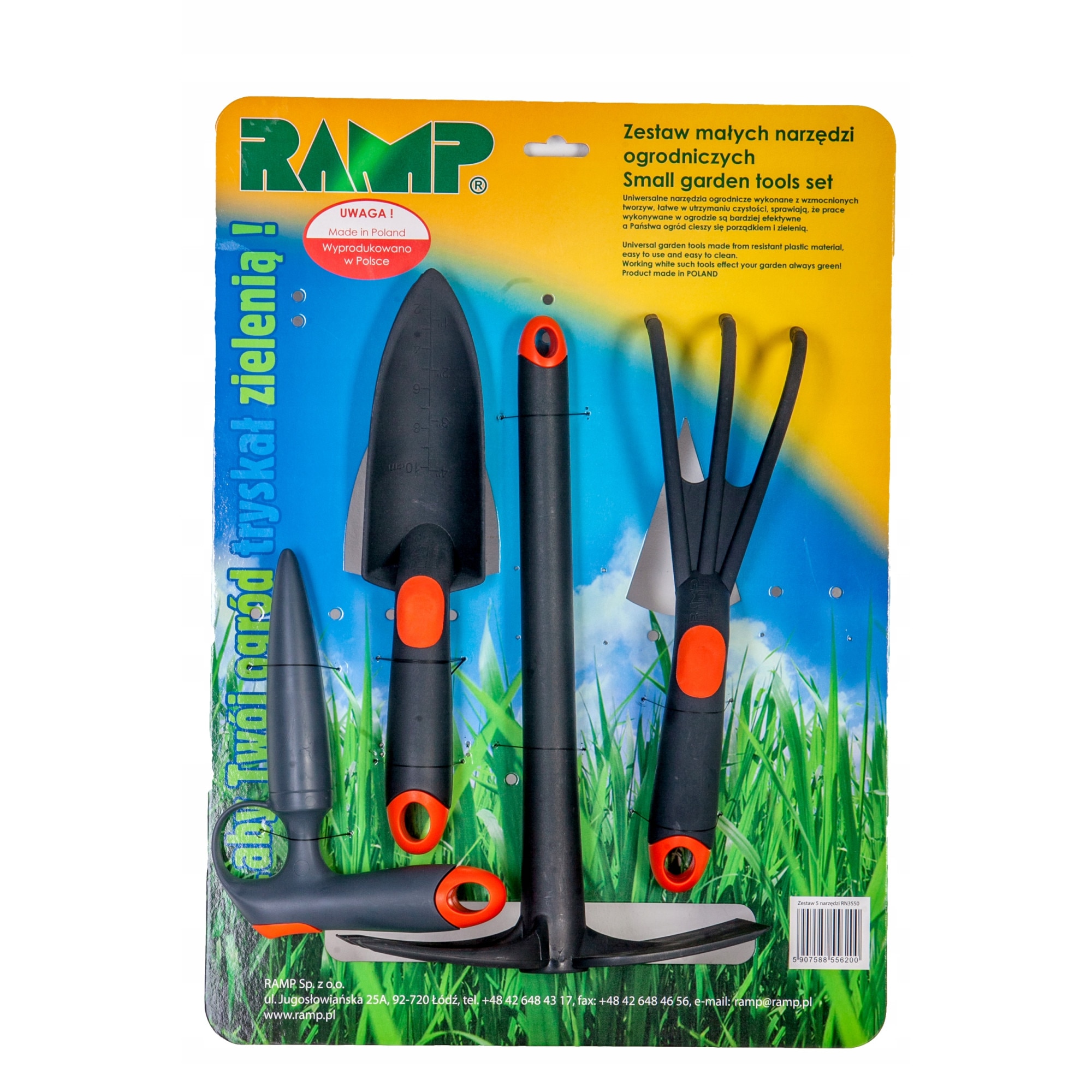 Set 4 unelte de gradinarit, Ramp, 6-12cm, Negru/Portocaliu - eMAG.ro