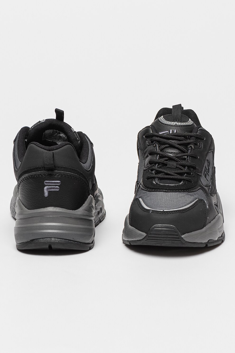 Fila, Спортни обувки Novarra с текстил, Черен, Въглен сиво, 45 - eMAG.bg