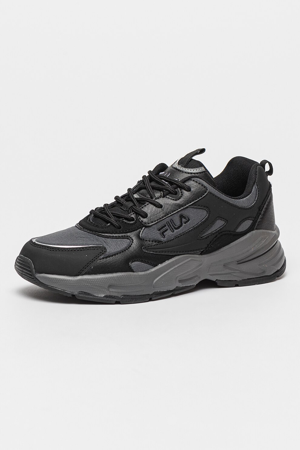 Fila, Спортни обувки Novarra с текстил, Черен, Въглен сиво, 45 - eMAG.bg