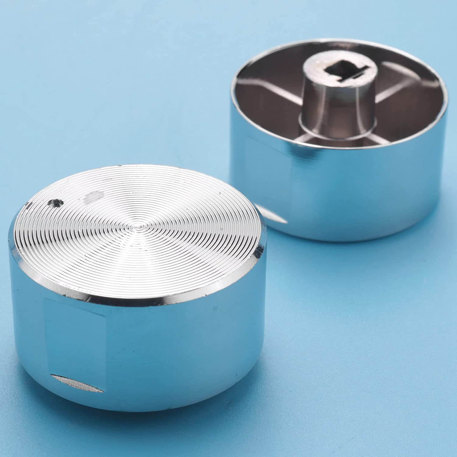 Set 4 butoane pentru plita incorporabila, YWX, 6mm, Aliaj, Argintiu ...