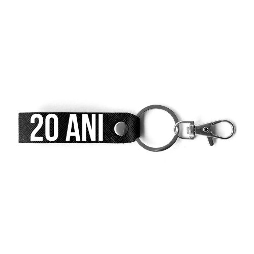 Breloc aniversar, BRELOCK, piele, 3 x 8 cm, print cu mesaj personalizat ...