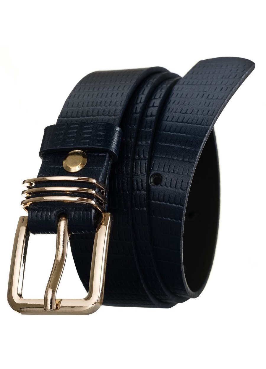 Curea dama, Rovicky, Piele naturala, 90cm, Albastru - eMAG.ro