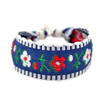 Bratara dama, motive traditionale, reglabila, albastra, EFAYN - eMAG.ro