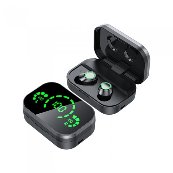 Casti Wireless YD03, Display Digital Tip Oglinda, Microfon Incorporat ...