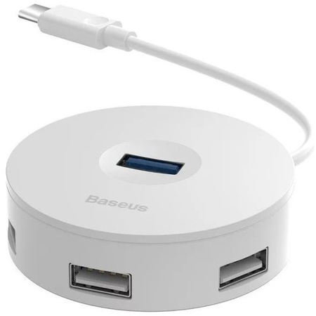 Hub, Baseus, 4 in 1, USB 3.0, 15 cm, Alb - eMAG.ro